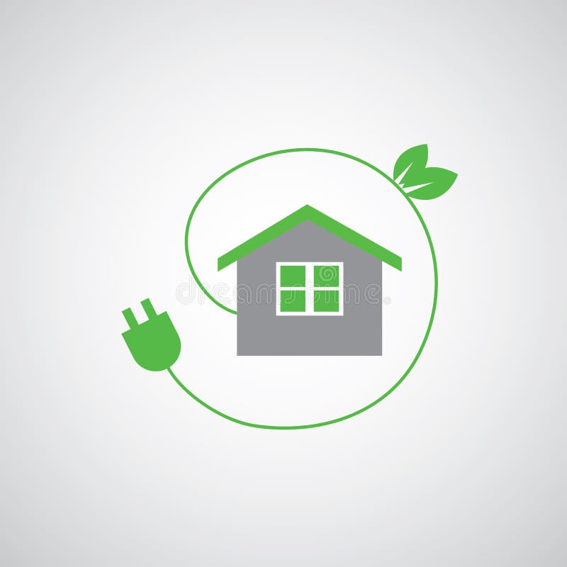 Green Home Power Efficiency Icon Stock Vector - Illustration of house ...
