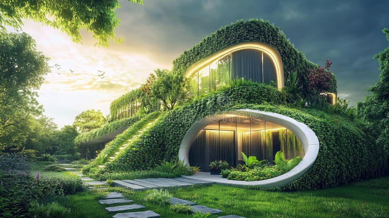 Green Home with Smart Energy Control. Stock Image - Image of green ...