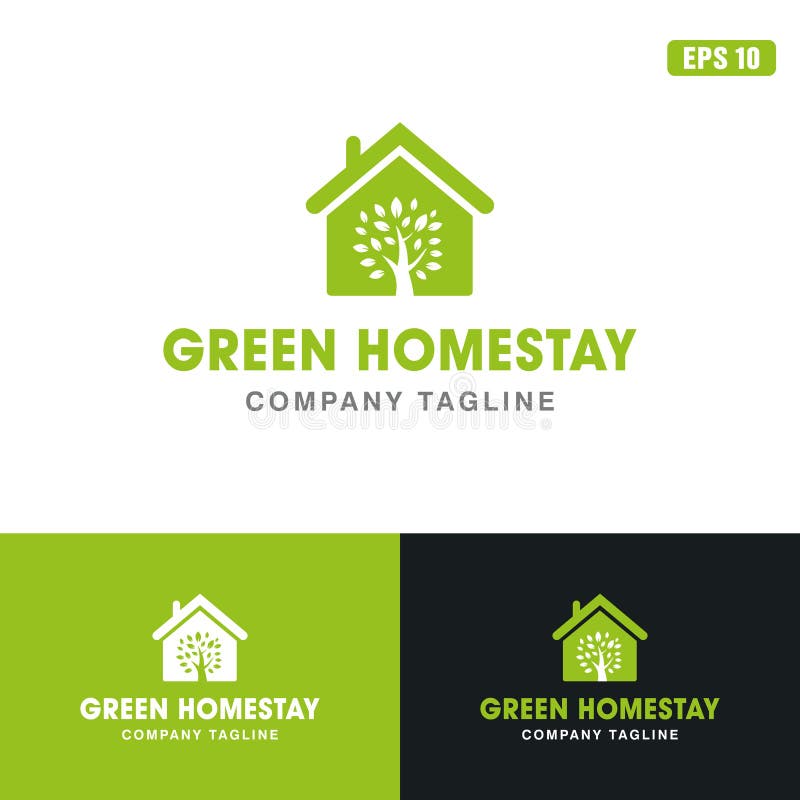 Green Home Stay Logo / Icon Vector Design Business Logo Idea Stock ...