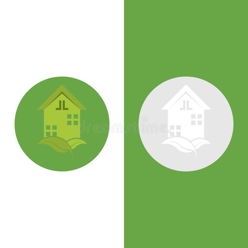 Green home vector template stock vector. Illustration of design - 234685654