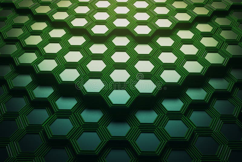 Green honeycomb background stock illustration. Illustration of mosaic ...