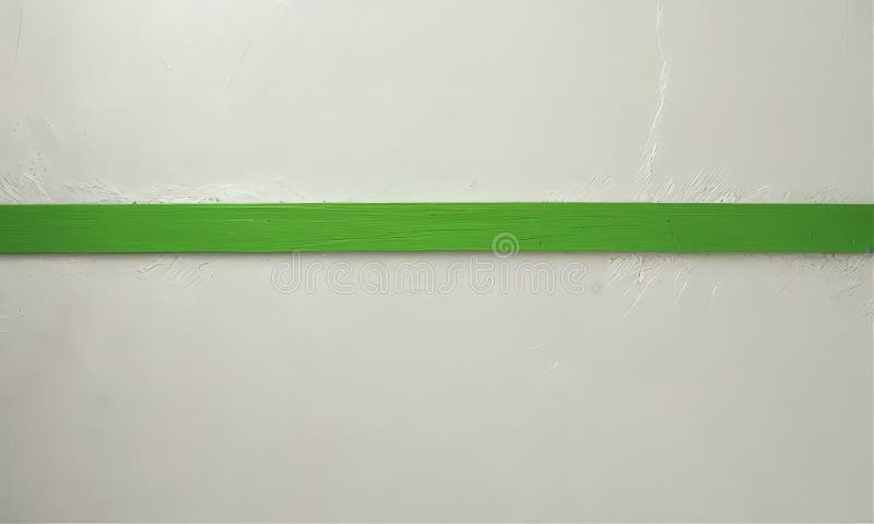 Green Horizontal Line Runs Across White Wall, Creating Simple and Clean ...