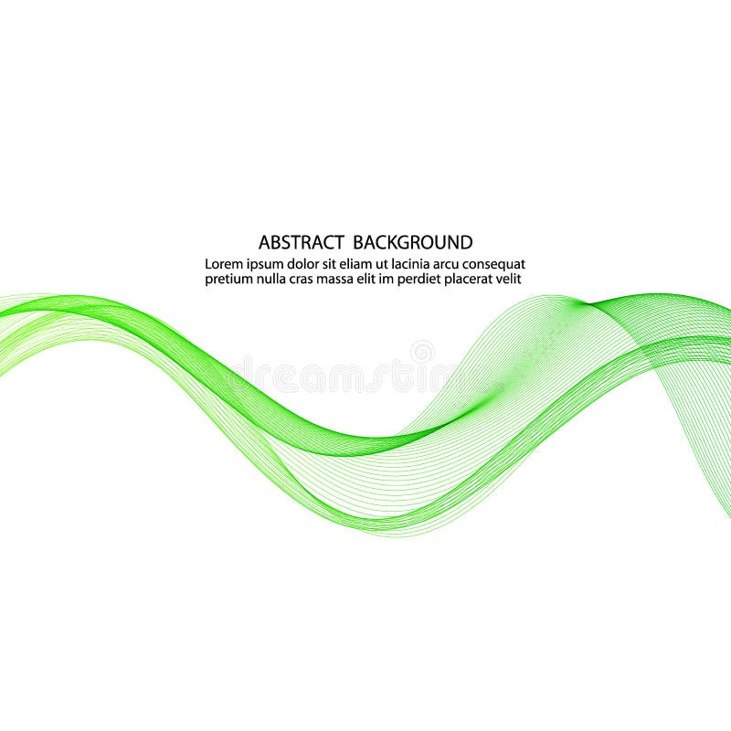 Green Horizontal Smoky Wave Vector on White Background. Design Element ...