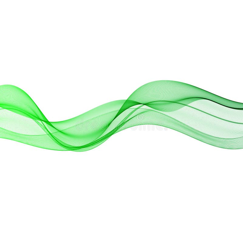 Green Horizontal Transparent Wave Lines on White Background Stock ...