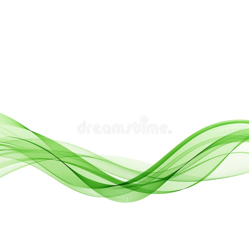 Green Horizontal Transparent Wave on White Background. Stock Vector ...