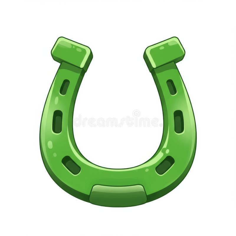Green Horseshoe Good Luck Symbol Illustration Stock Illustration ...