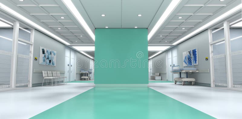 Green Hospital with Copy Space Stock Illustration - Illustration of ...