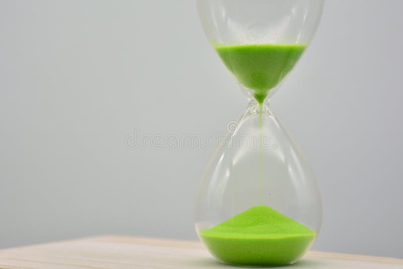 Green Hourglass, Counting Time Stock Photo - Image of passes, hourglass ...