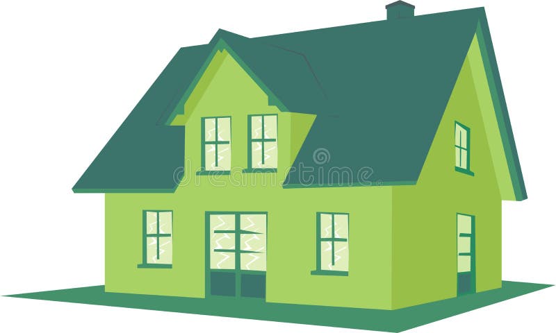Green house stock vector. Illustration of green, house - 14674650