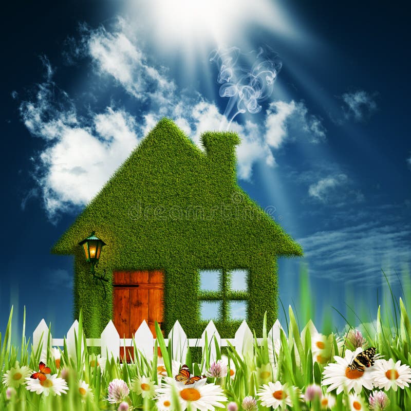 Green House. stock photo. Image of grass, front, blue - 30587946
