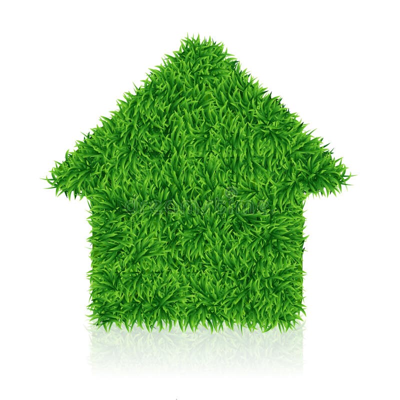 Green House, Lawn Grass, Ecology Construction, Vector Stock Vector ...