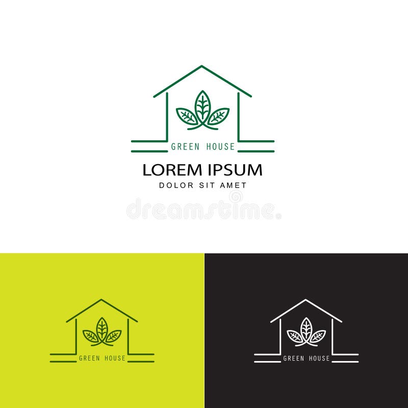 Green house logo vector stock vector. Illustration of household - 214468927