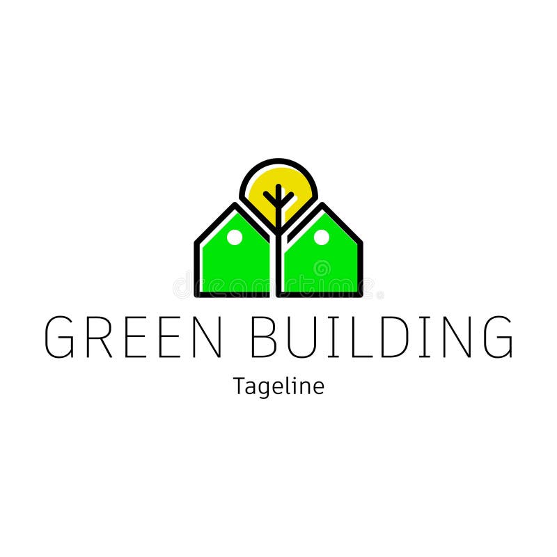 Green House Logo Two House and Tree Stock Vector - Illustration of ...