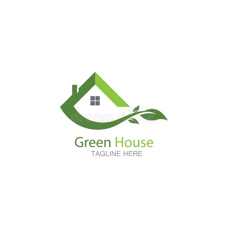 Green House Logo Vector Template. Stock Vector - Illustration of logo ...