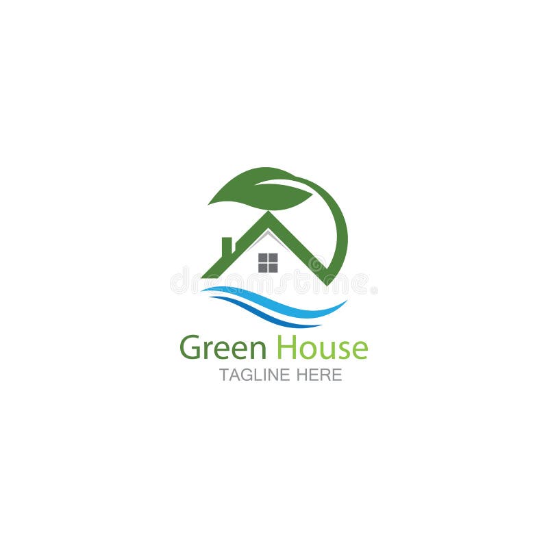 Green House Logo Vector Template. Stock Vector - Illustration of clean ...