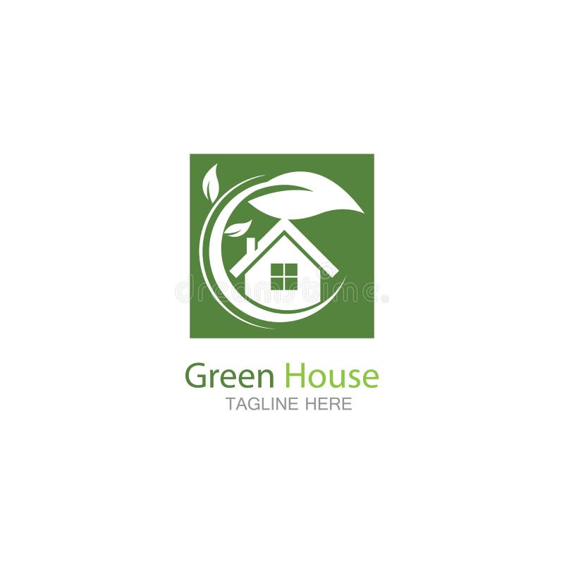 Green House Logo Vector Template. Stock Vector - Illustration of city ...