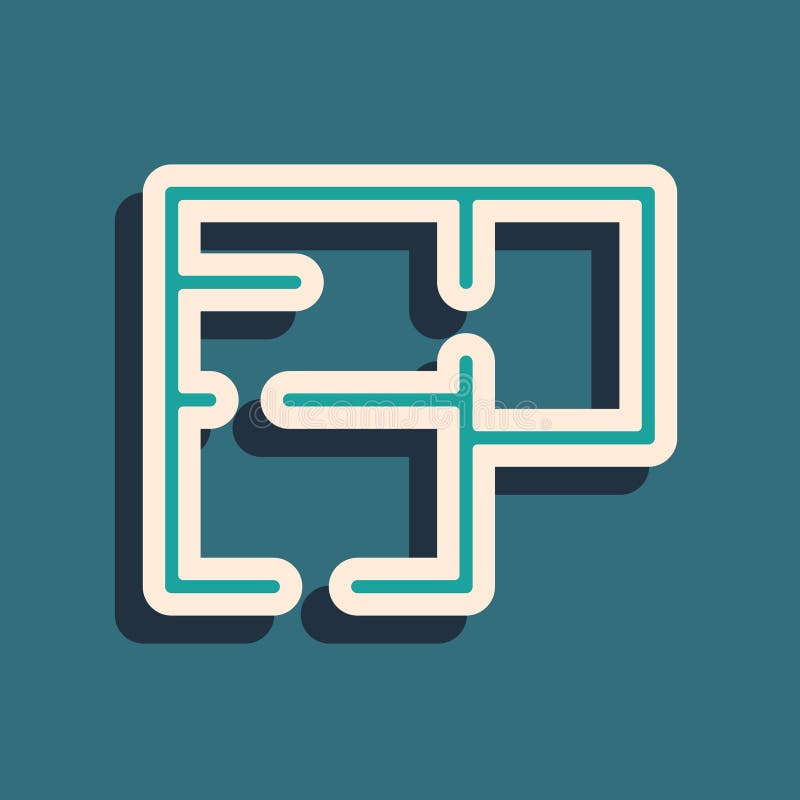 Green House Plan Icon Isolated on Green Background. Long Shadow Style ...