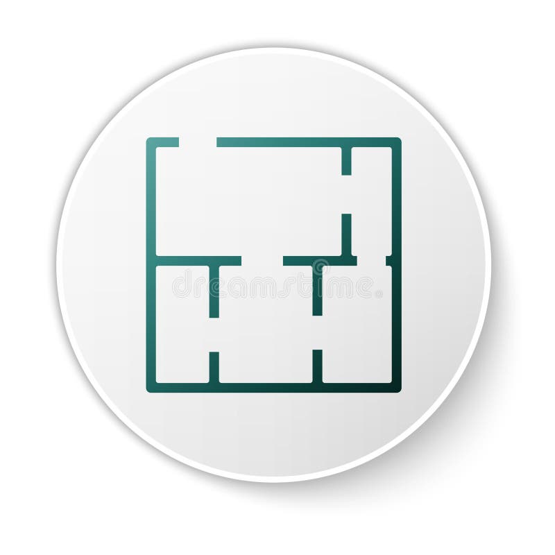 Green House Plan Icon Isolated on Blue Background. Minimalism Concept ...