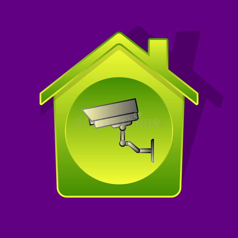 Green House and Security Camera Stock Vector - Illustration of cctv ...