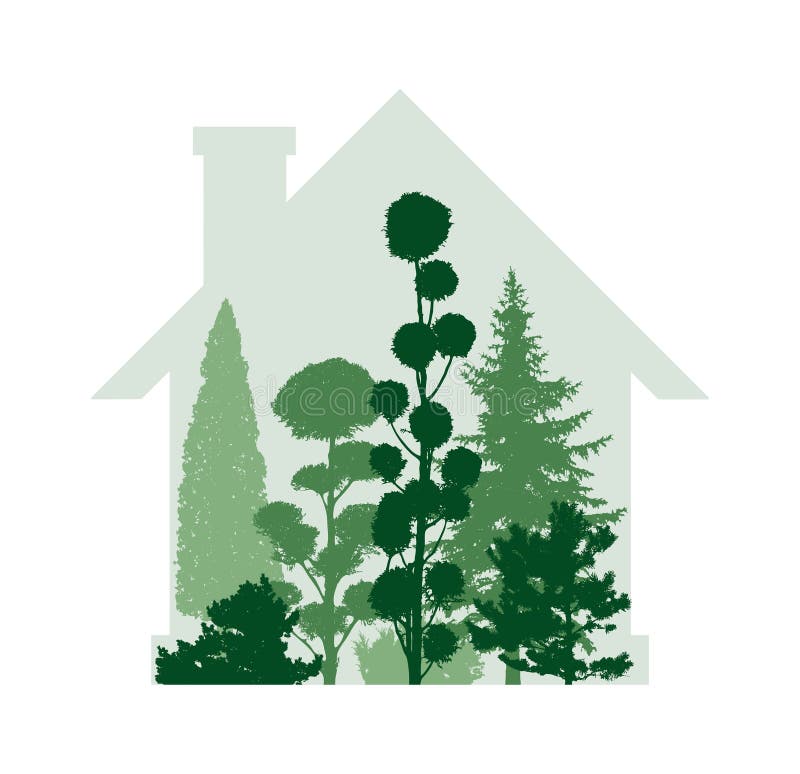 Green House Showing Environmental Conservation with Trees Growing ...