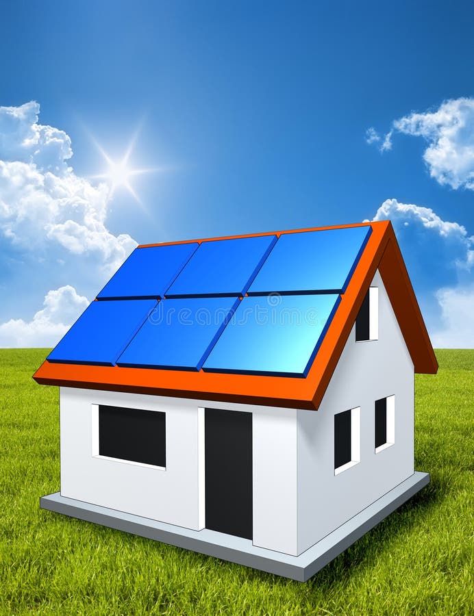 House with Solar Panels on the Stock Photo - Image of power, exterior ...