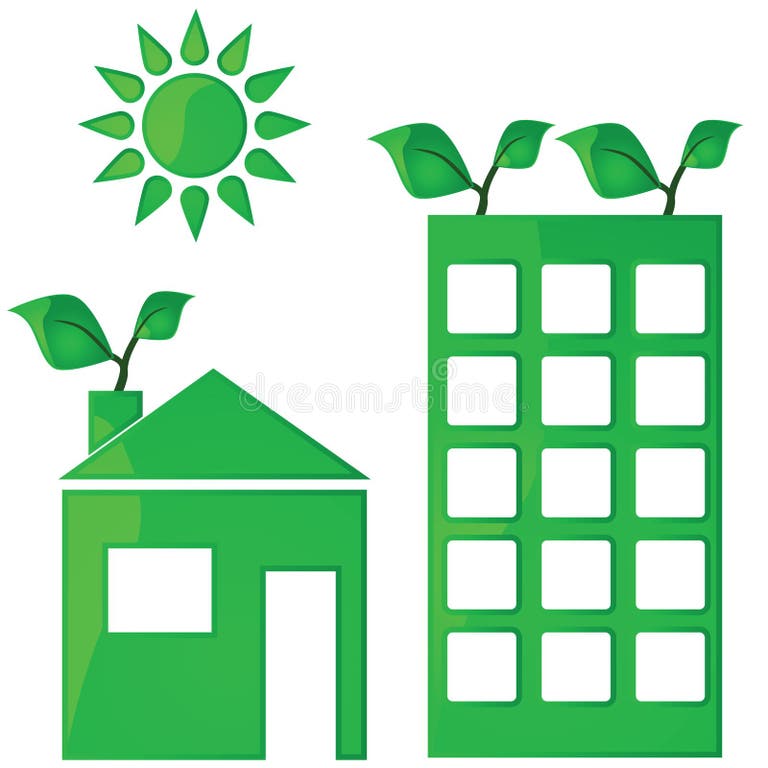 Green housing stock vector. Illustration of reflection - 10125337