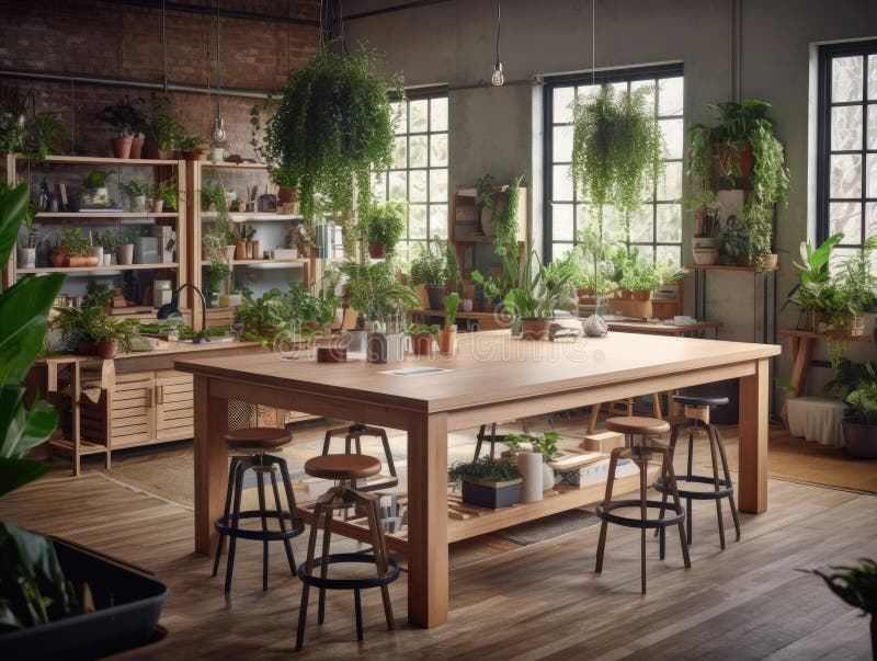 Green Hub Collaborative Workspace for Nature Enthusiasts Stock ...