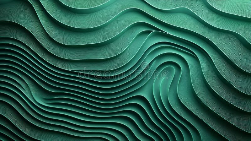 Green Hued Abstract Background with Flowy Wavy Patterns that Evoke ...