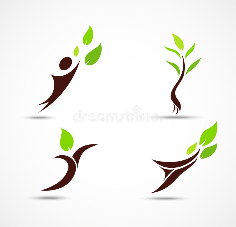 Green human ecology icons stock vector. Illustration of collection ...