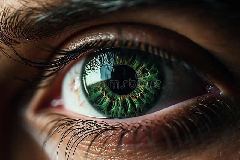 Green Human Eye Close-up,man with Green Eye Close-up, Generative Ai ...