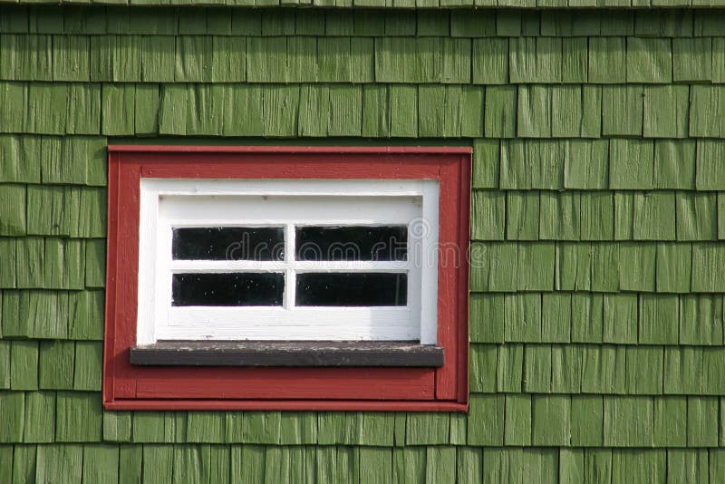 Green hut with red window stock photo. Image of closed - 1476296