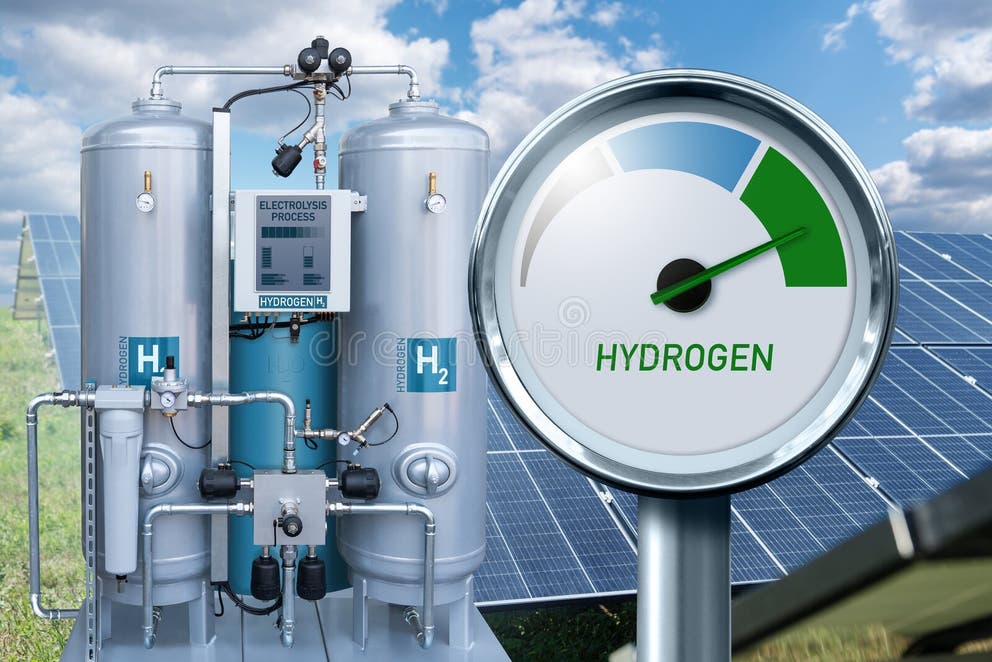 Green Hydrogen Production from Renewable Energy Sources Stock Photo ...