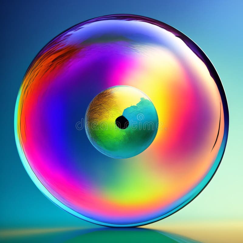 Green Hydrogen Water Element Bubble Artificial Reflection Stock ...