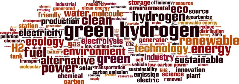 Green hydrogen word cloud stock vector. Illustration of alternative ...