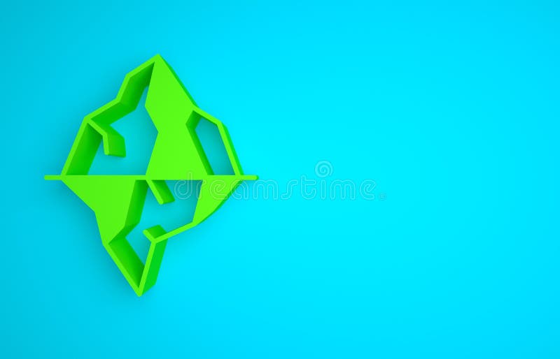 Green Iceberg Icon Isolated on Blue Background. Minimalism Concept ...