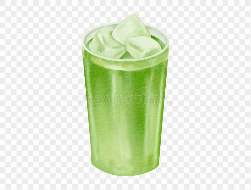 Iced Matcha Drink Watercolor Vector Stock Illustrations – 1 Iced Matcha ...