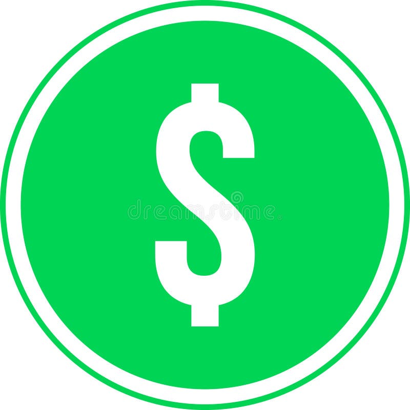 Green Icon with Dollar Sign, Button with Dollar Sign, Icon Symbolizing ...