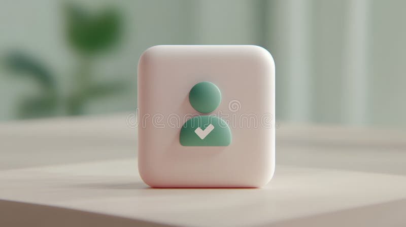 A Green Icon of a Person with a Checkmark Symbolizing Approval or ...