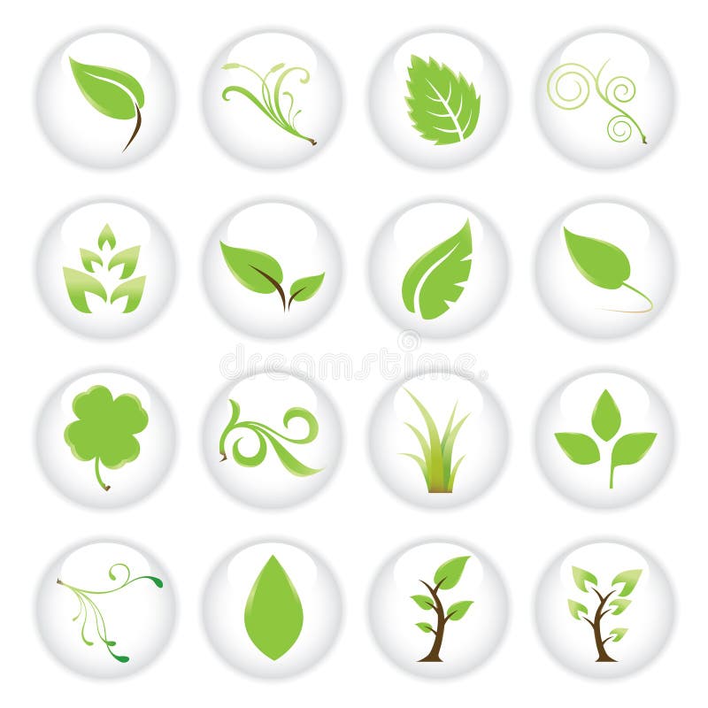 Green icon set stock vector. Illustration of clip, idea - 5258454
