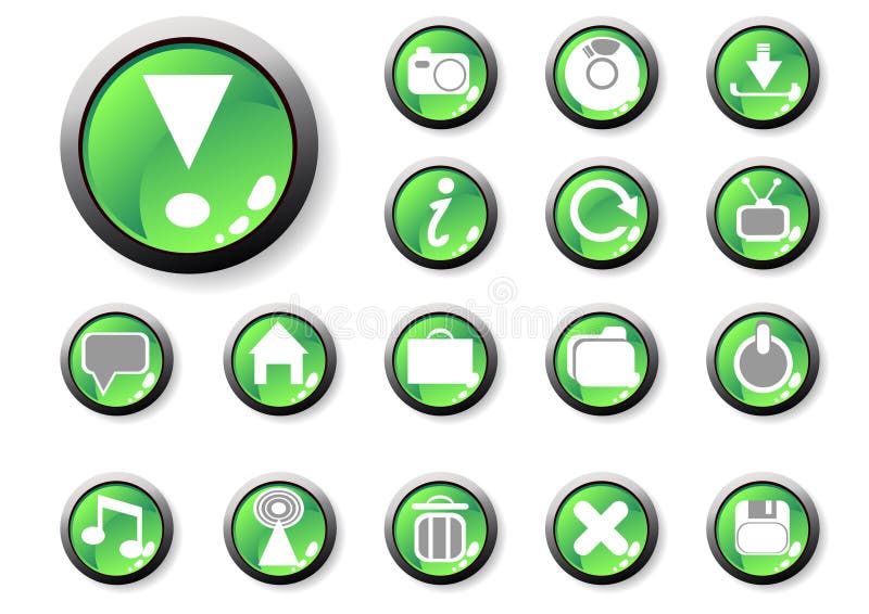 Green icons stock illustration. Illustration of collection - 12866094