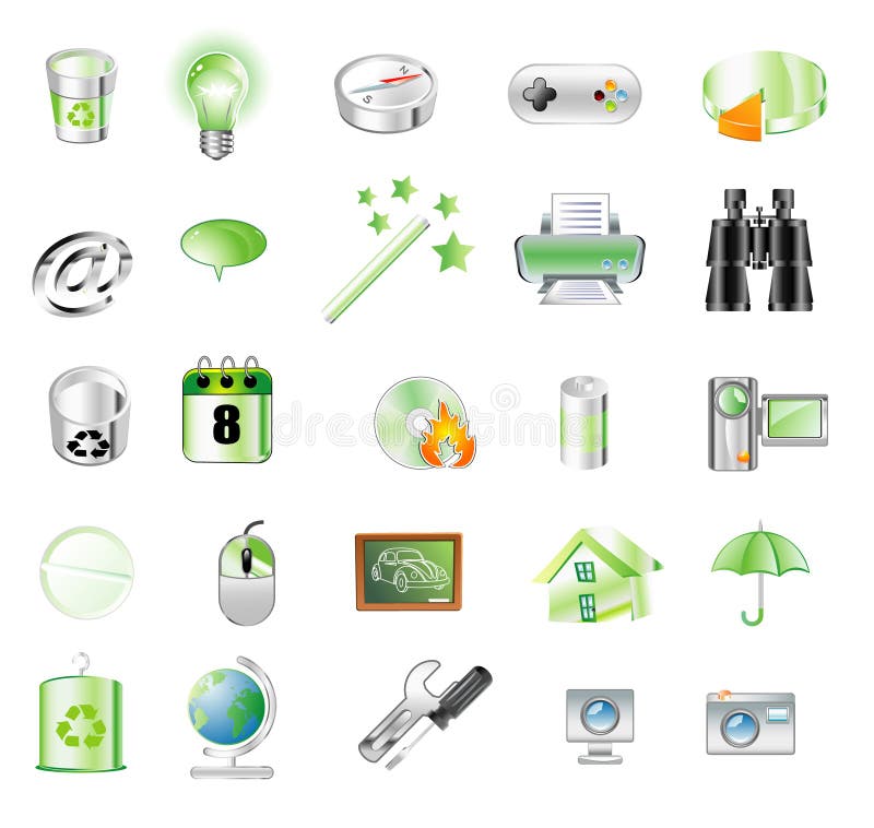 Computer network icon set stock vector. Illustration of dash - 15824035