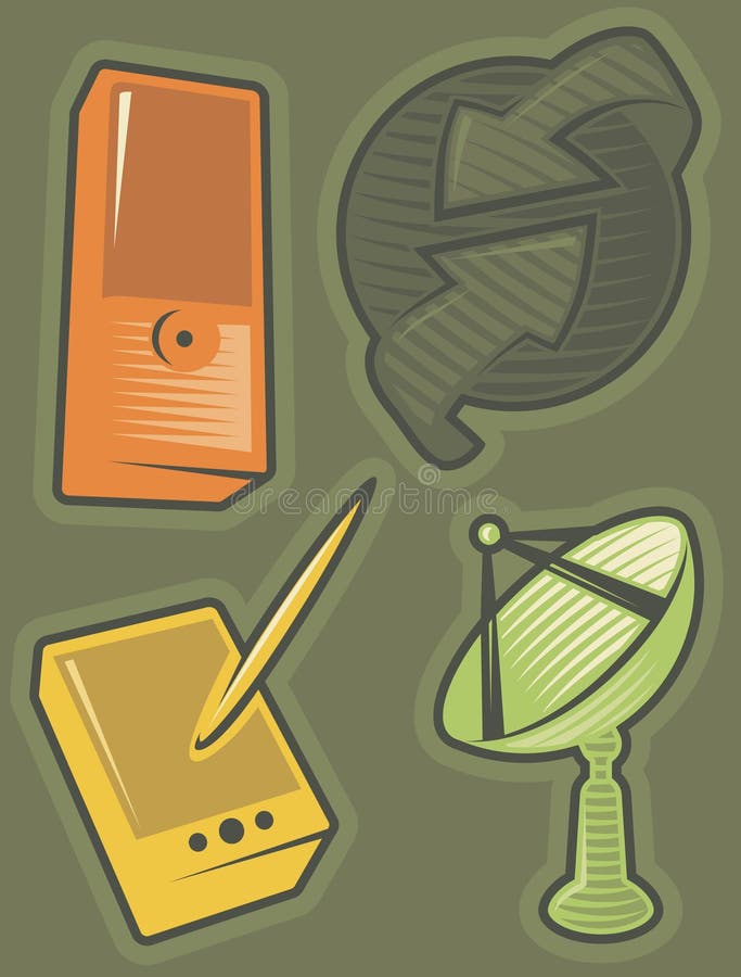 Green Icons for Communications Stock Vector - Illustration of phone ...