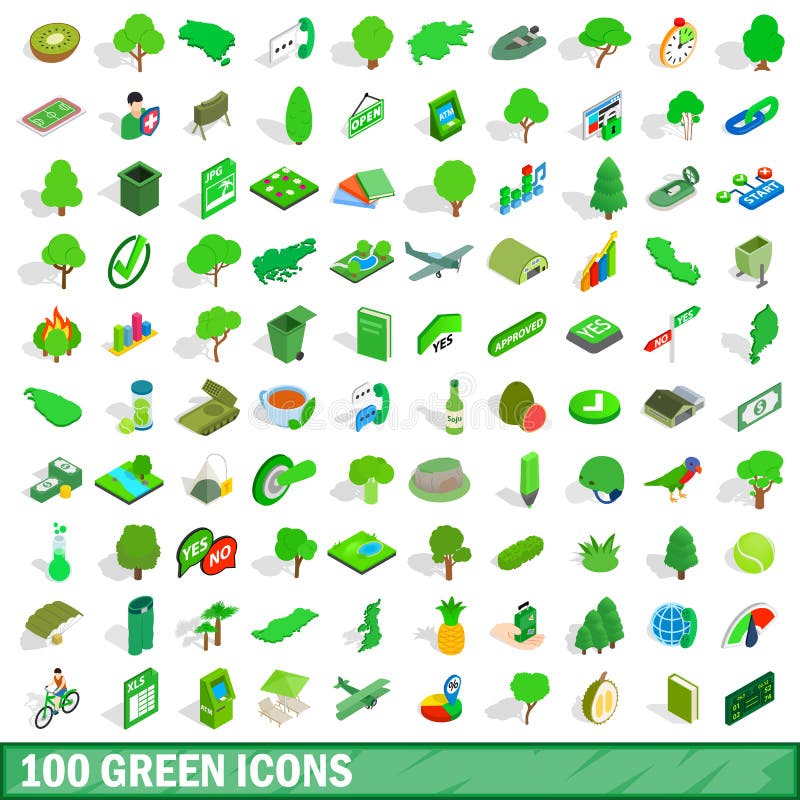100 Network Icons Set, Isometric 3d Style Stock Vector - Illustration ...