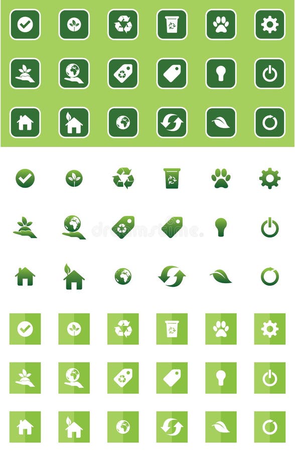 Green icons stock vector. Illustration of icon, drop - 43604089