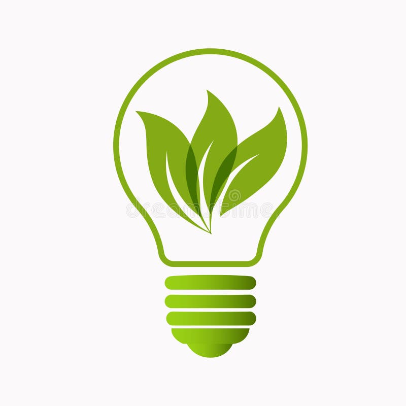 Green Idea Bulb Leaf Nature Energy Icon Logo Design Stock Vector ...
