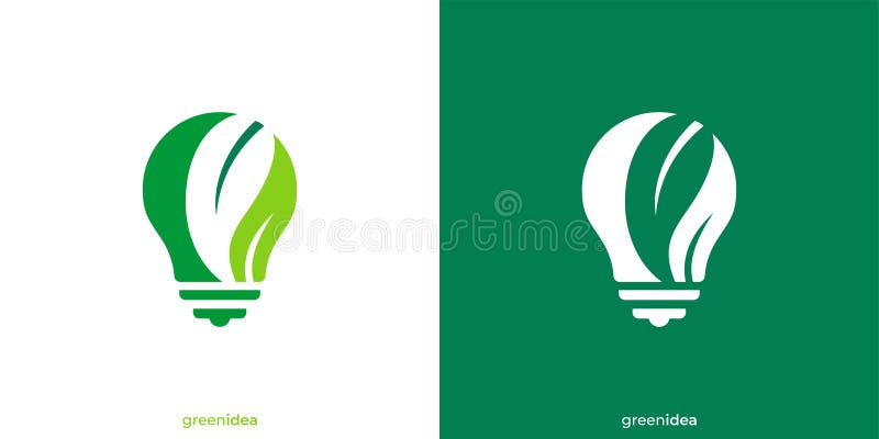 Creative Eco Solution Logo with Leaf As Lightbulb. Stock Vector ...