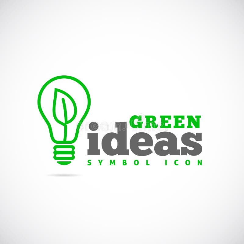 Green Ideas Concept Symbol Icon or Logo Template Stock Illustration ...