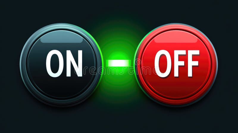 Green Indicator Light between on Off Buttons Stock Illustration ...