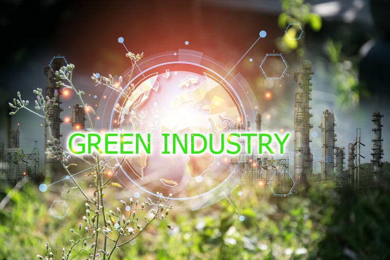 Green Industry and Green Ecosystem Concept Stock Illustration ...