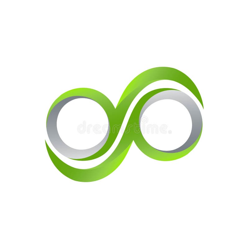 Green Eco Infinity Symbol Icons Vector Illustration. Unlimited, Stock ...